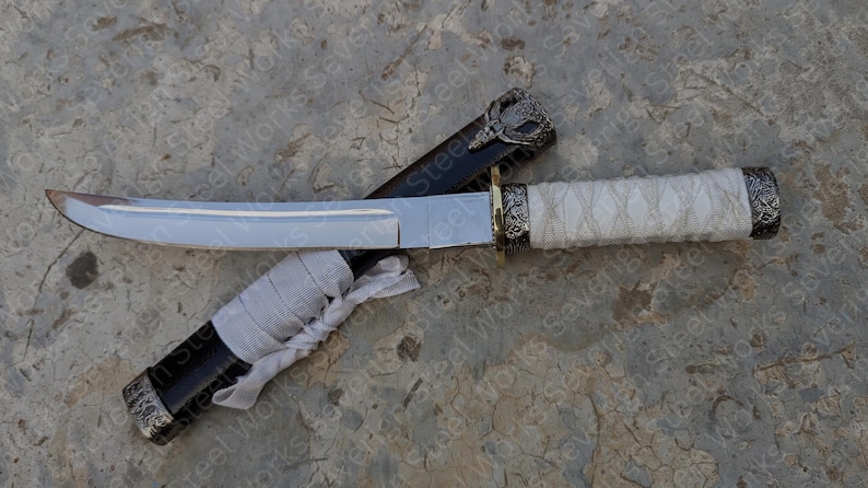 1045 Carbon Steel Samurai Tanto – Hand Forged Mini Katana Short Sword ...