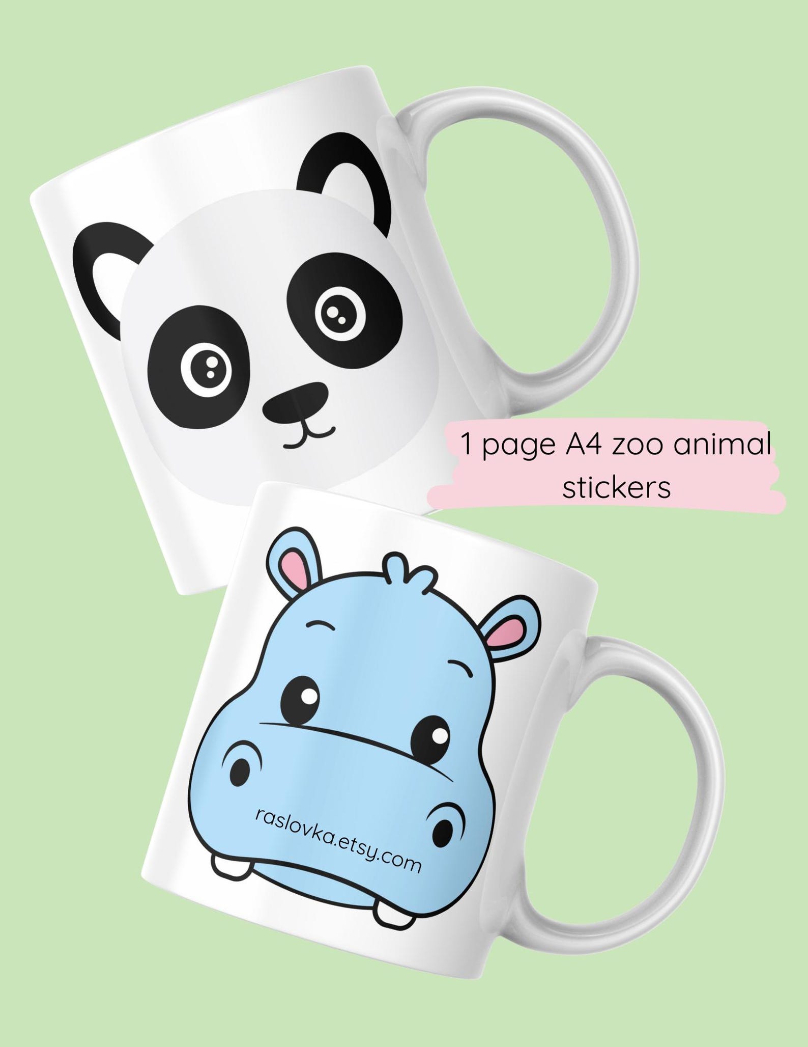 Zoo Animal Stickers – Printable PNG A4 Sheet | Cute Wildlife Stickers ...
