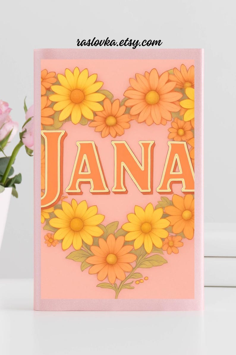 Personalized Name Coloring Book – "jana", 12 Printable Floral Pages ...
