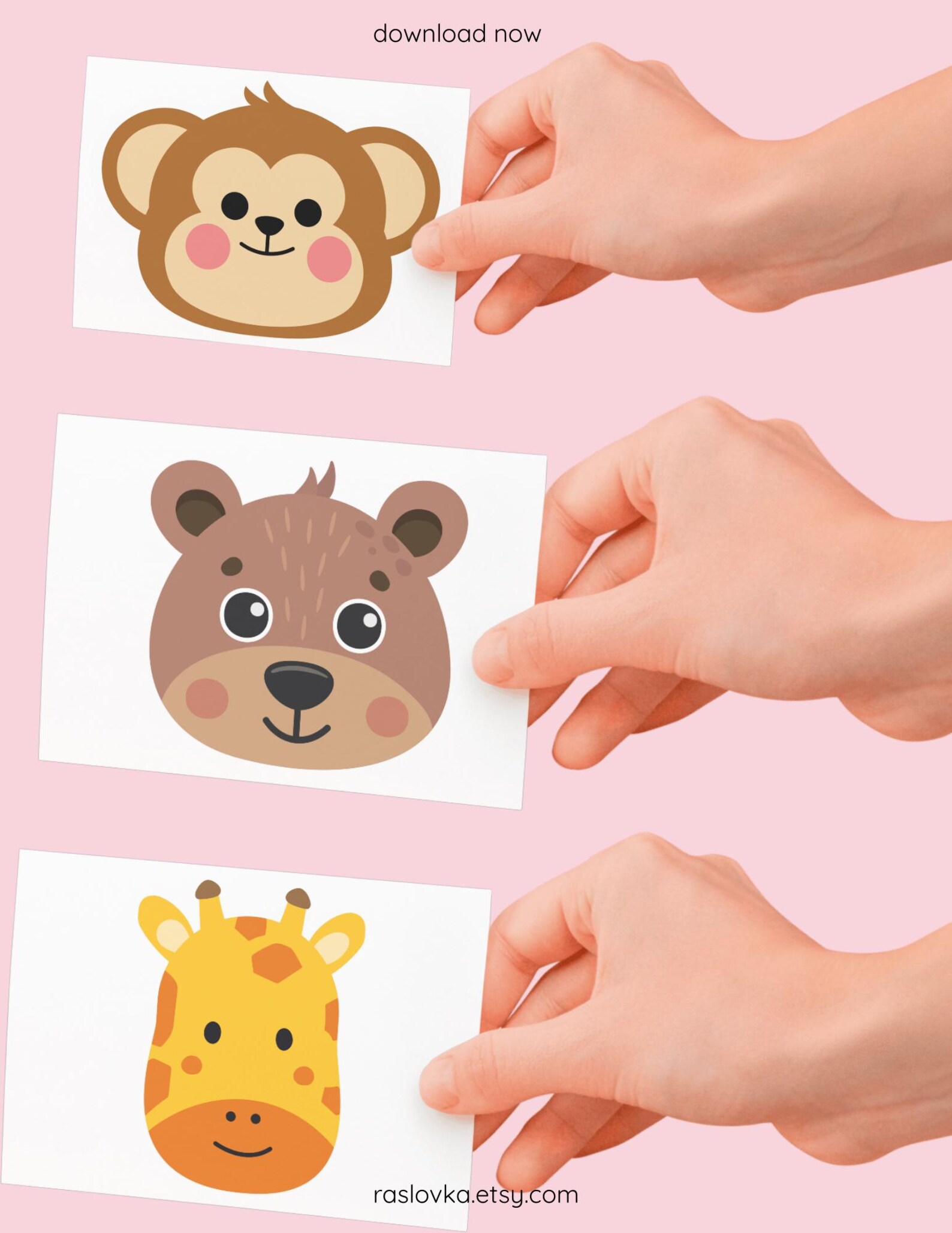 Zoo Animal Stickers – Printable PNG A4 Sheet | Cute Wildlife Stickers ...