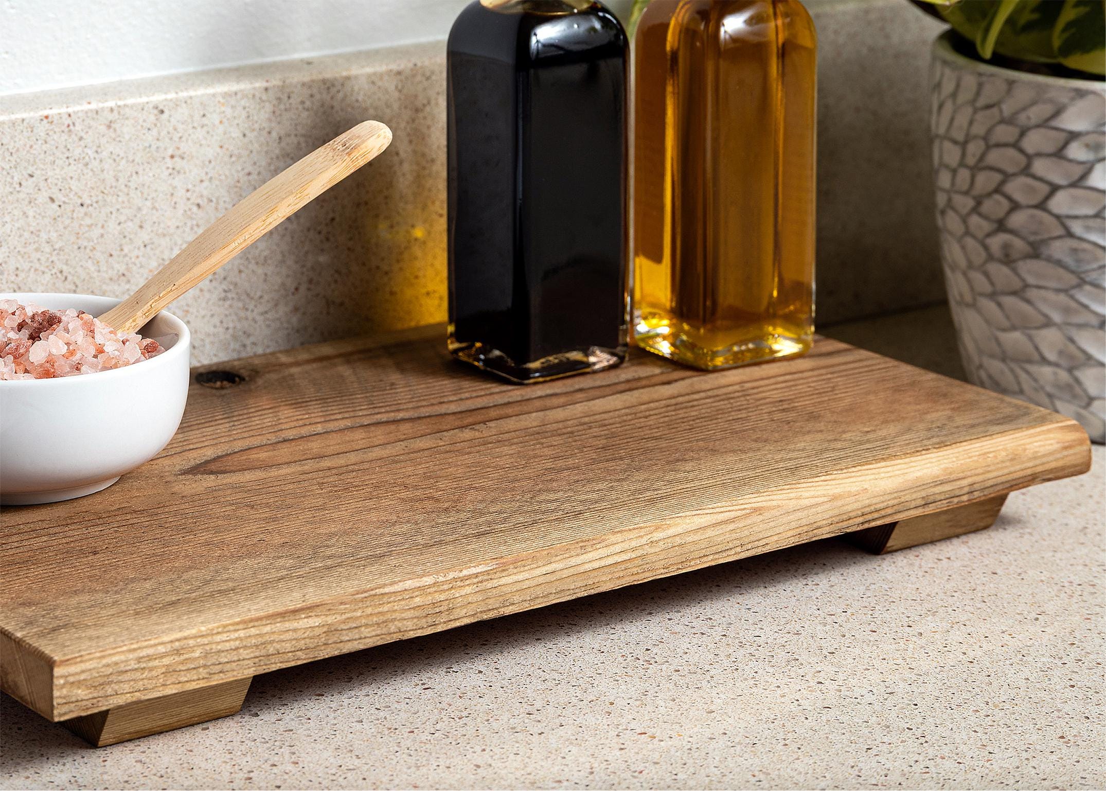 Rustic Wood Tray, Custom Kitchen Countertop Riser, Personalized ...