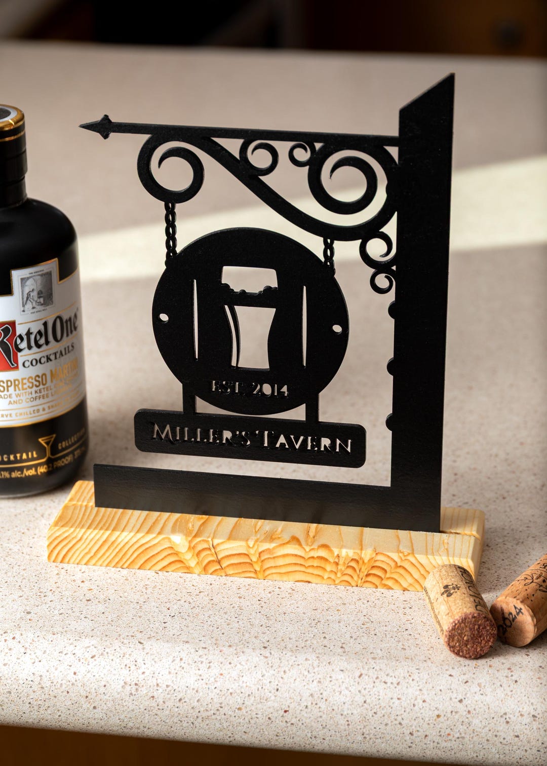 Custom Bar Sign, Personalized Wood Signs, Family Sign, Wooden Name Sign ...
