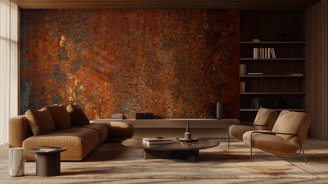 Industrial Rust Texture Mural – Aged Metal Wall Wallpaper - Etsy