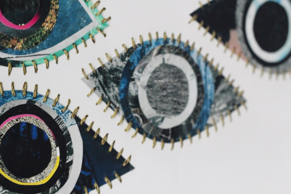 Collage Art Print 'eyepatch 001' Fine Art Print, Eye Art, Original ...