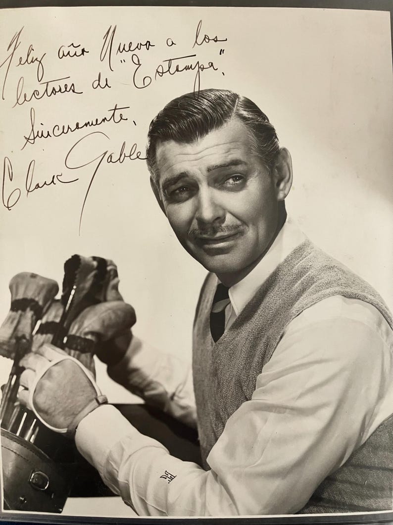 Clark Gable Hand Inscribed and Signed 8 X 10 Photograph - Etsy