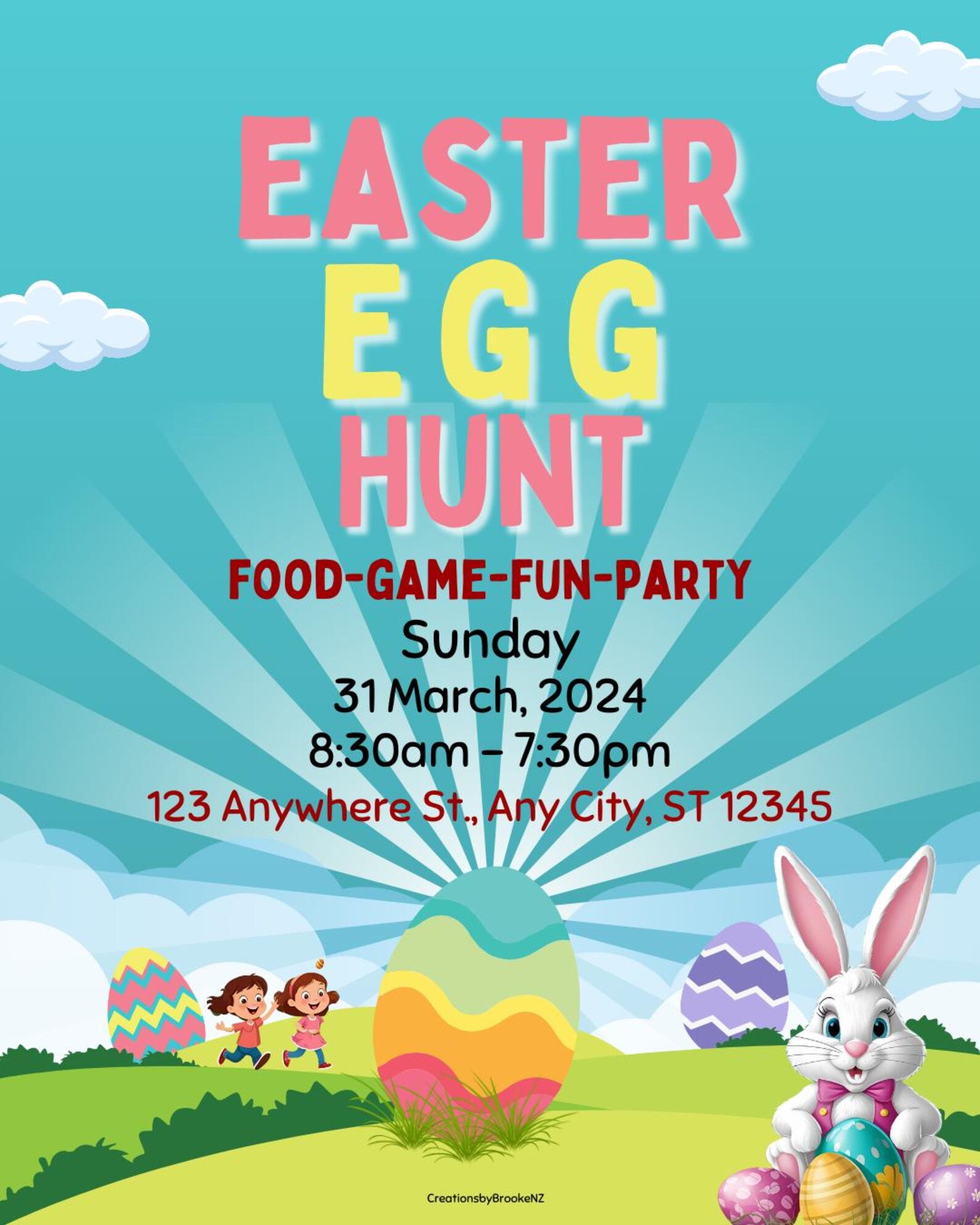 Editable Easter Egg Hunt Flyer Template 2025 - Etsy