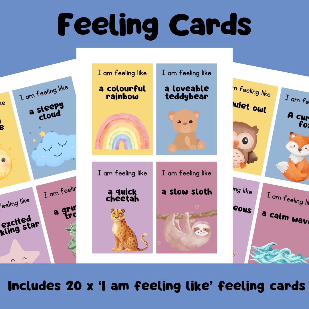 Emotions Feeling Cards for Toddlers | Fun & Educational Tool to Teach ...
