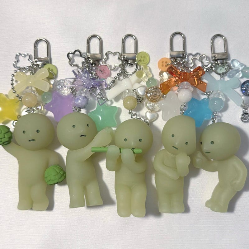 Smiski Gold Keychain - Etsy