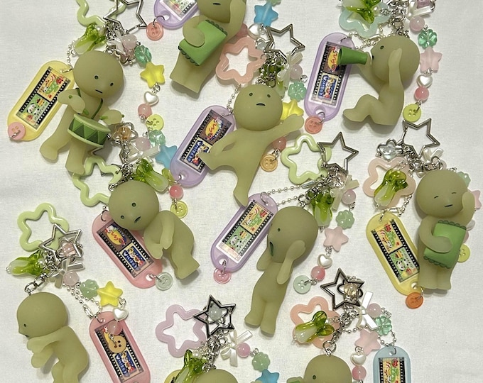 Authentic Smiski Keychain — Juminocore Green Guy Trinket - Etsy