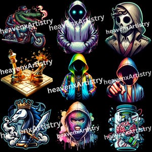 Creepy Cool PNG Design Pack – 4K Horror Icons & Freaky Art for POD ...