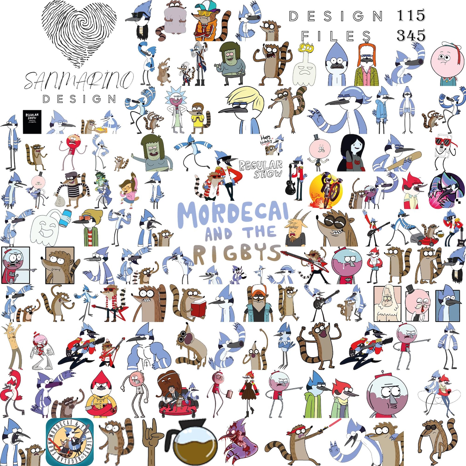 Regular Show Chracters Cartoon Stickers Svg / T Shirt /hoodie / Sticker ...