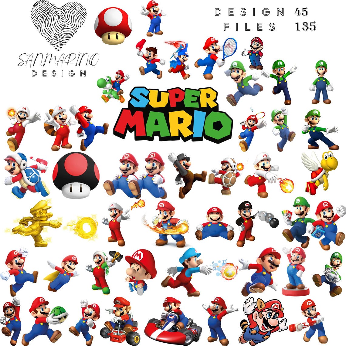 Mario Cartoon and Game Charackters Svg // Digital Print / Bundle ...