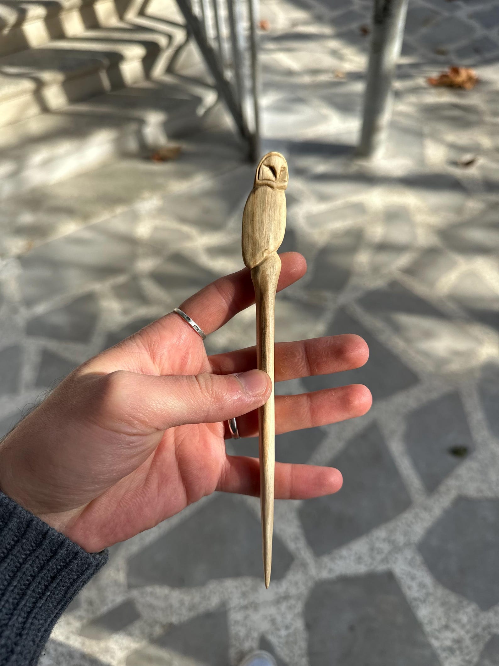 Hand Carved Walnut Wood Owl Hair Pin: Rustic Hair Accessories - Etsy