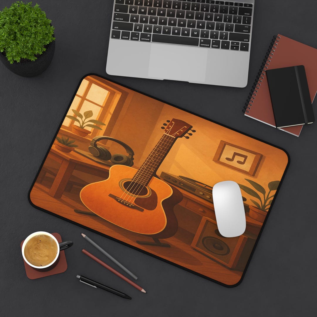 Music Lover Desk Mat, Home Studio Mousepad, Personalized Music Room ...