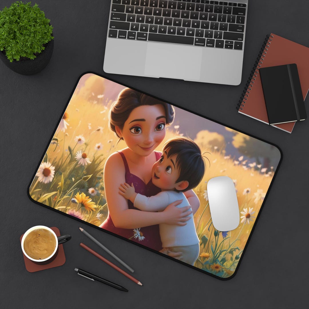 Personalized Pixar Mouse Pad, Mother's Day Gift, Custom Illustration ...