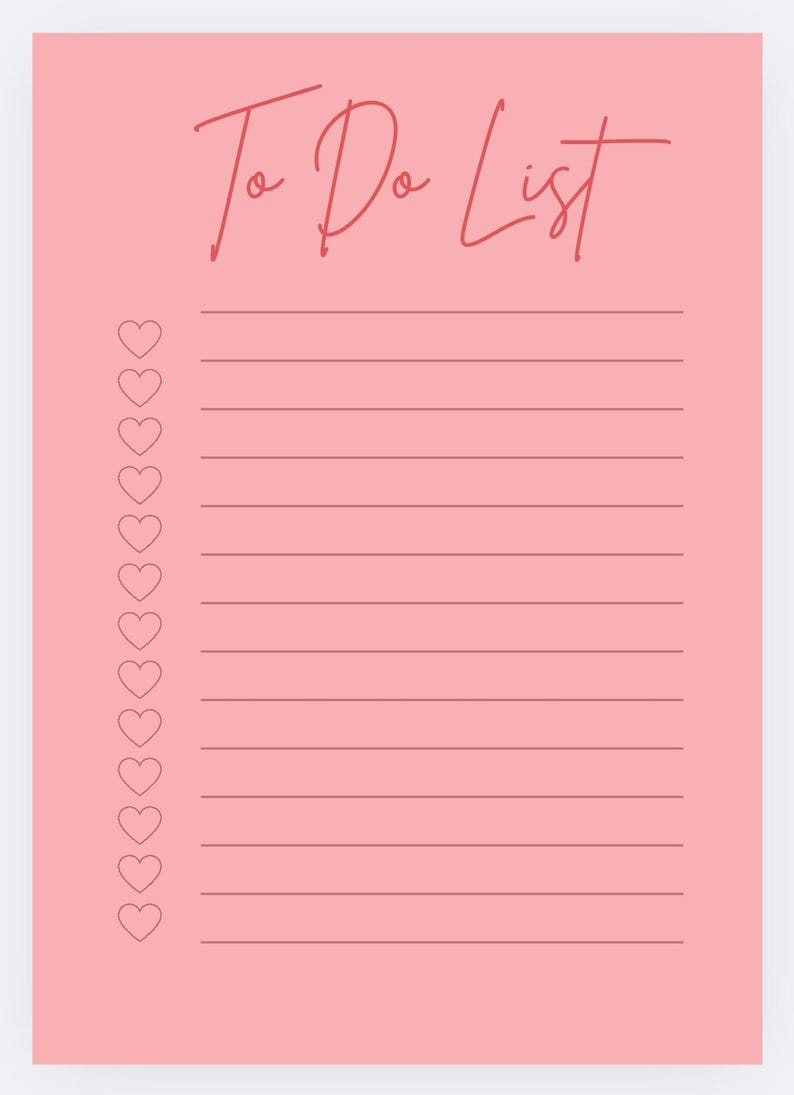 To Do List Template - Etsy