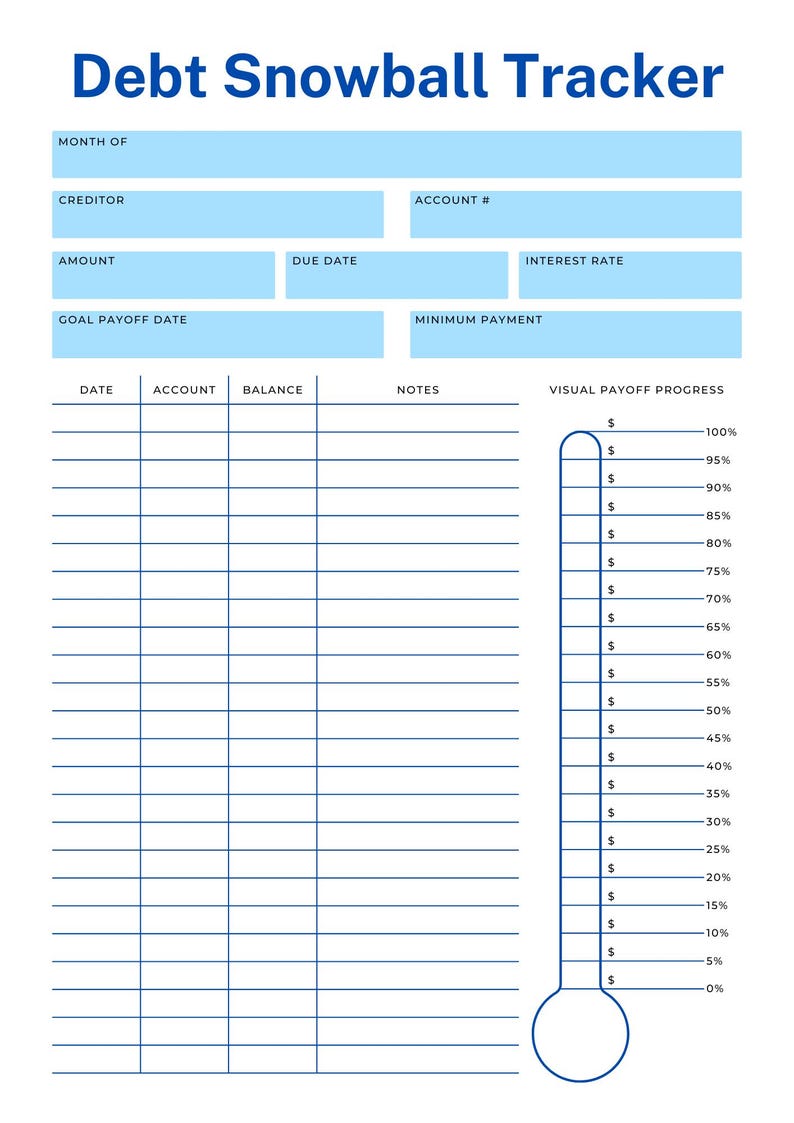 Debt Tracker - Etsy