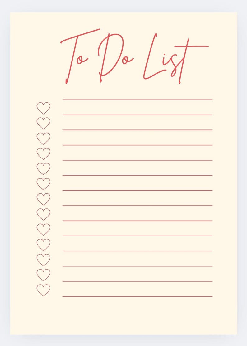 To Do List Template - Etsy