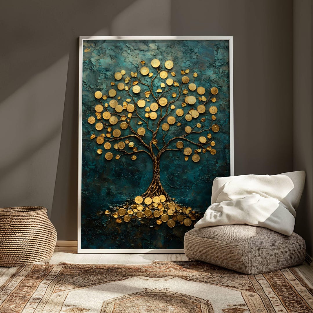 Zen Money Tree Abstract Wall Artwork,minimalist Line Art Print, Modern ...