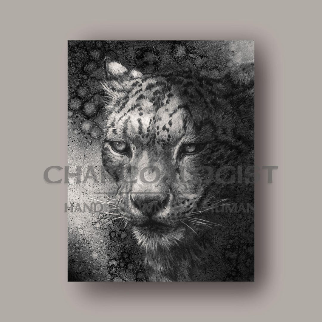 Snow Leopard Art Print Poster - Etsy