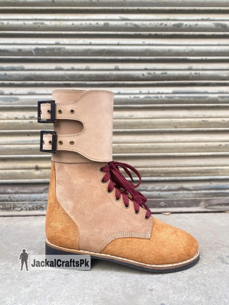 Us Army Rough-out Leather Double Buckle Boots With Rubber Sole, Leather ...