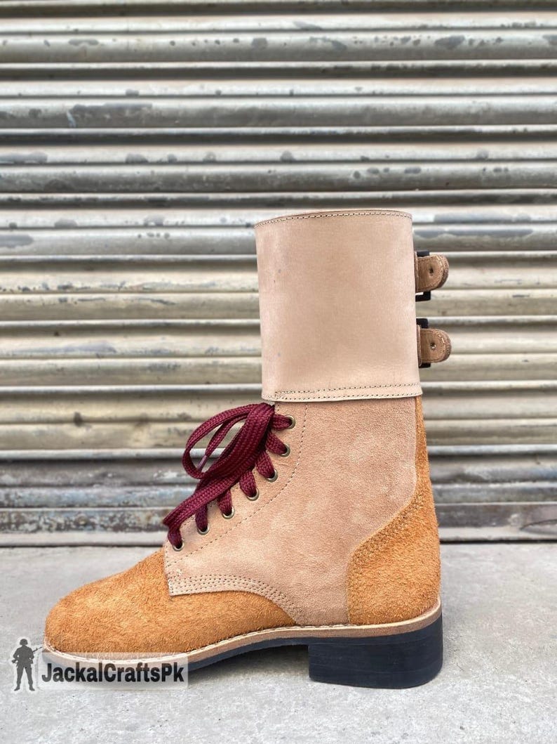 Us Army Rough-out Leather Double Buckle Boots With Rubber Sole, Leather ...