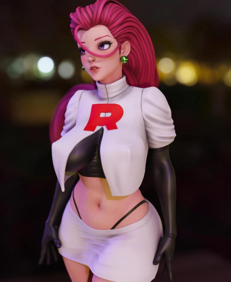 Jessie - STL Model for Resin Printer Figure 3D Printing - High Quality Diorama - Pokemon - Team ...