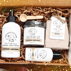 Almond Soap Lotion Gift Set Holiday Gift Almond Skincare Gift Box ...