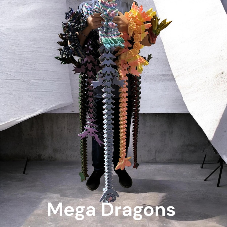 3D Printed MEGA Dragon Fidget Toy, Mystery Color Gift - Etsy