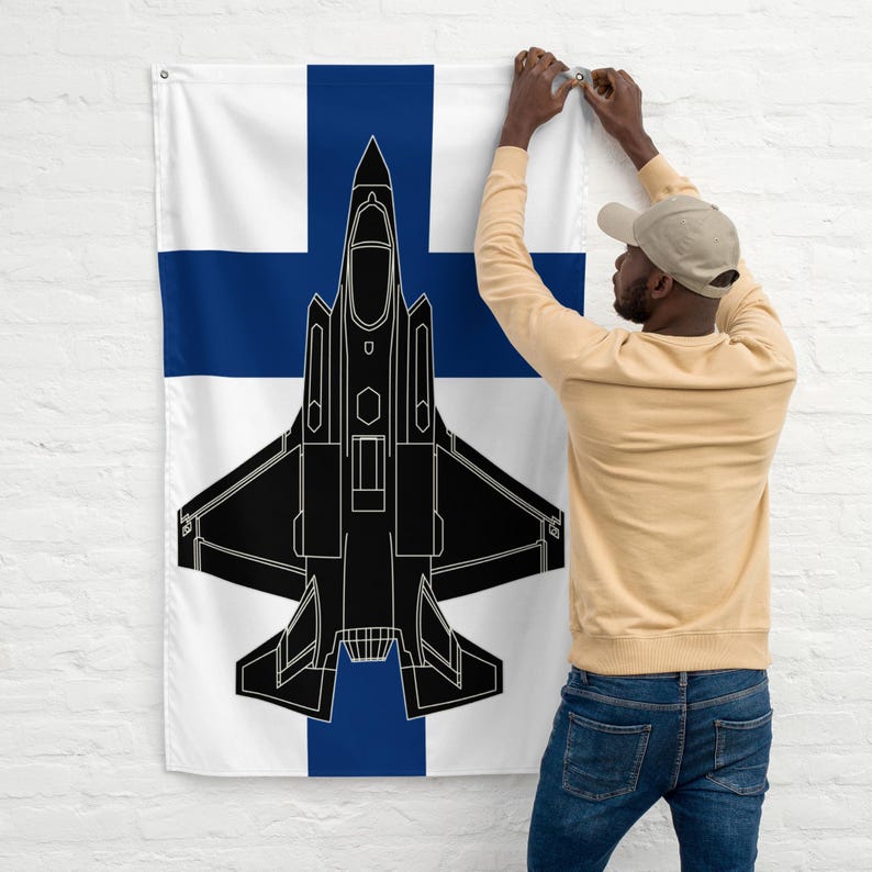 F-35 Lightning II Aircraft Finland Wall Flag 60x36 Full Color NATO Air ...