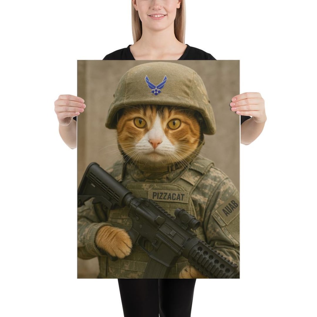 USAF Al Udeid Pizza Cat Poster - Etsy