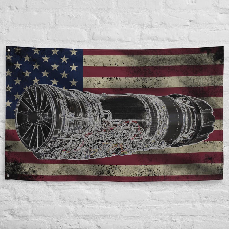GE F110 Jet Engine Flag – Aviation Art, Military Decor - Etsy