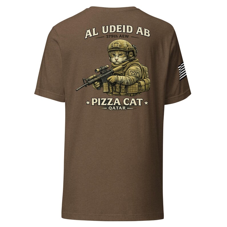 Pizza Cat the Deid T-shirt | Al Udeid AB Qatar Military Humor Shirt ...
