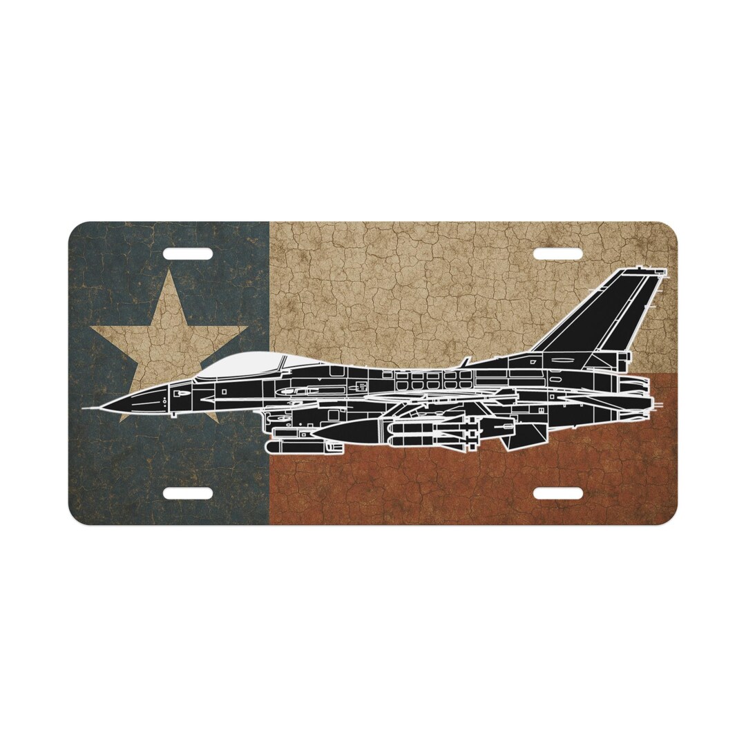 F-16 Texas Flag License Plate - Etsy