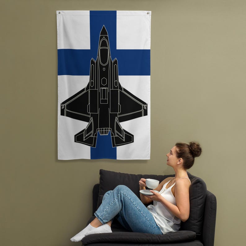 F-35 Lightning II Aircraft Finland Wall Flag 60x36 Full Color NATO Air ...
