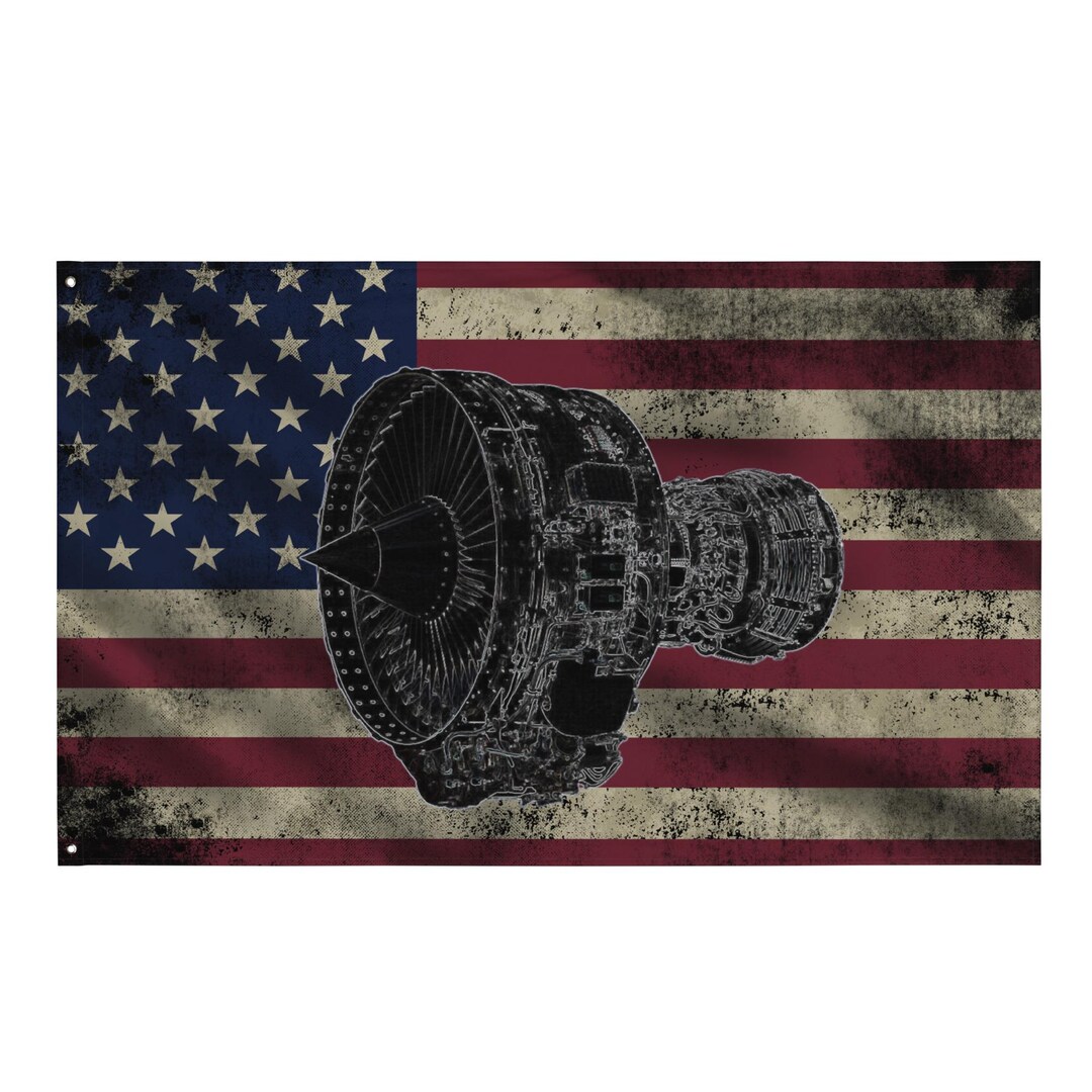 GE F108 3/4 View Engine Flag - Etsy