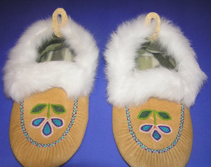 Native Moose Hide Slippers / Leather Art - Etsy
