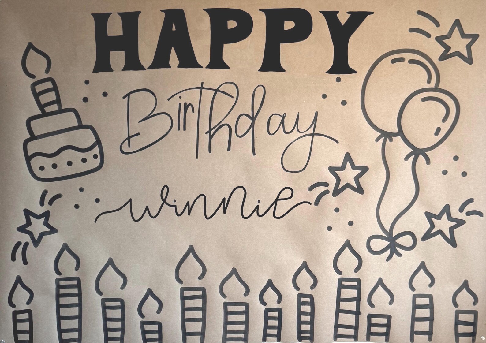 Hand Painted and Lettered Banner for Birthday - Etsy