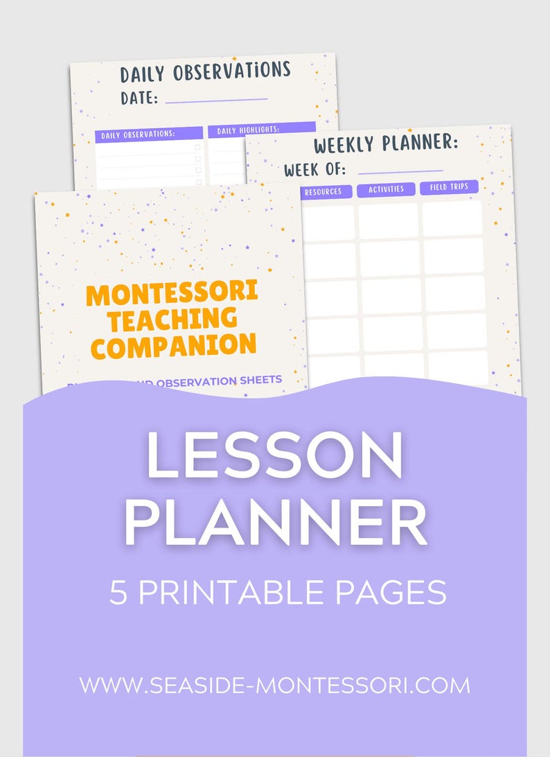 Montessori Observation Sheets Printable – Daily Highlights & Weekly ...