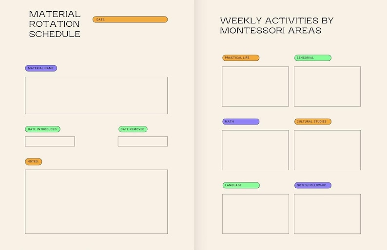 Montessori Lesson Planner Printable | Homeschool & Teacher Weekly ...