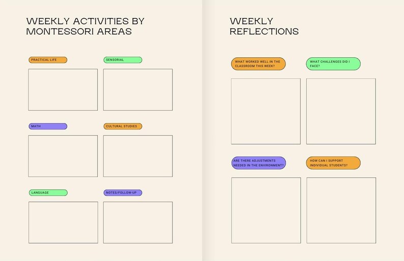 Montessori Lesson Planner Printable | Homeschool & Teacher Weekly ...