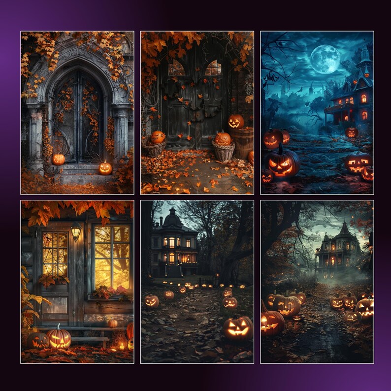 50 Spooky Halloween Backdrops: Digital Photography Backgrounds (300 DPI ...