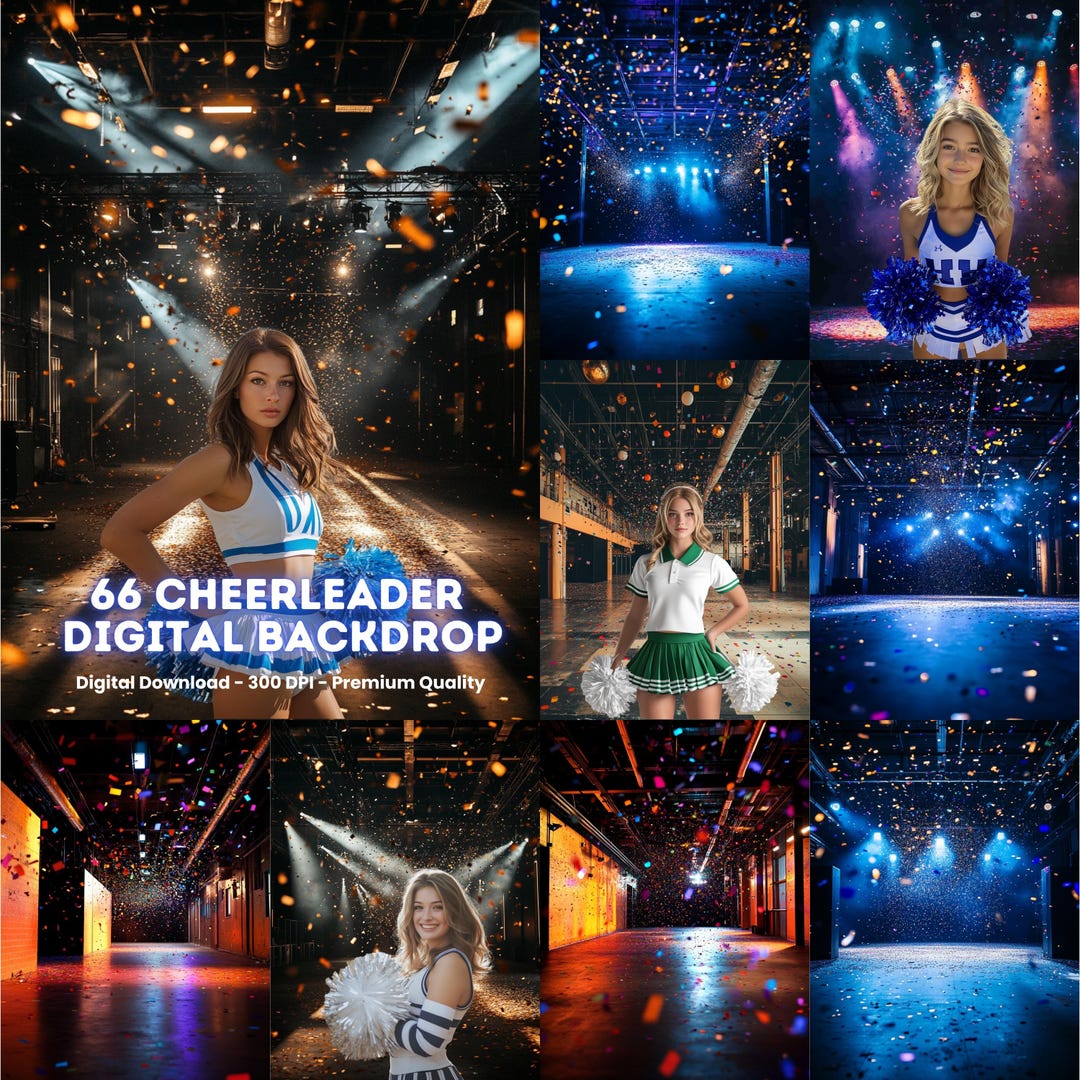 66 Cheerleader Digital Backdrops for Sports Photography | Cheer ...