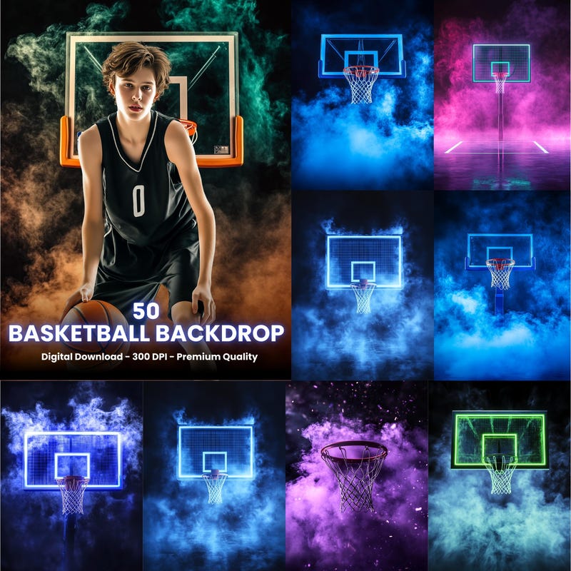 Basketball Backdrop - Etsy