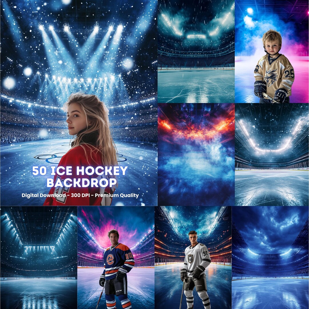 50 Hockey Digital Backdrops - Sports Photography Backgrounds for ...