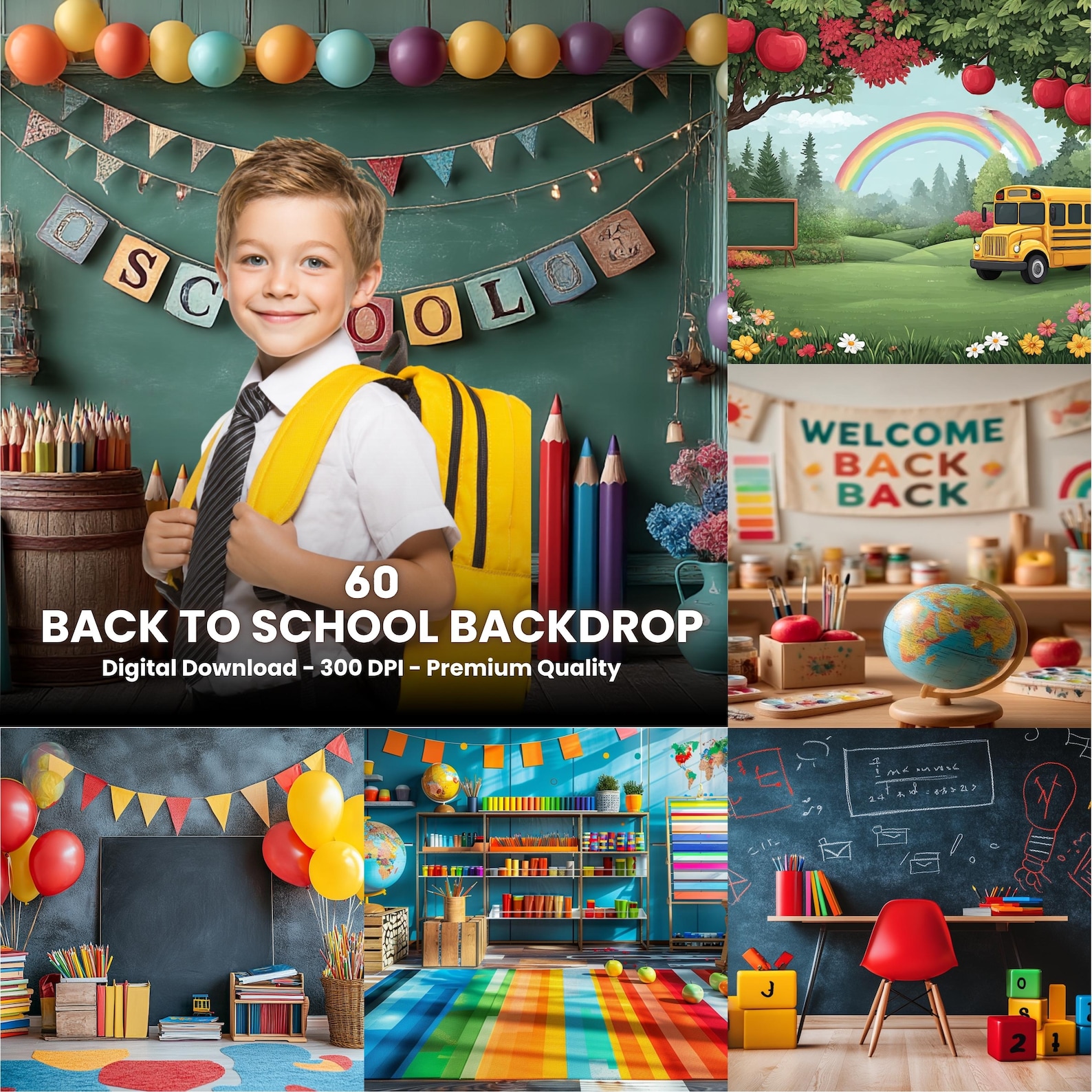 Back to School Art Studio Backdrop: Paint Splatter Photo Background ...