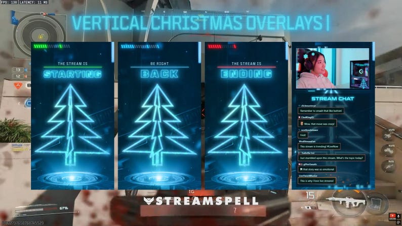 Neon FPS Stream Package | Tactical HUD Overlays & Alerts | Christmas ...