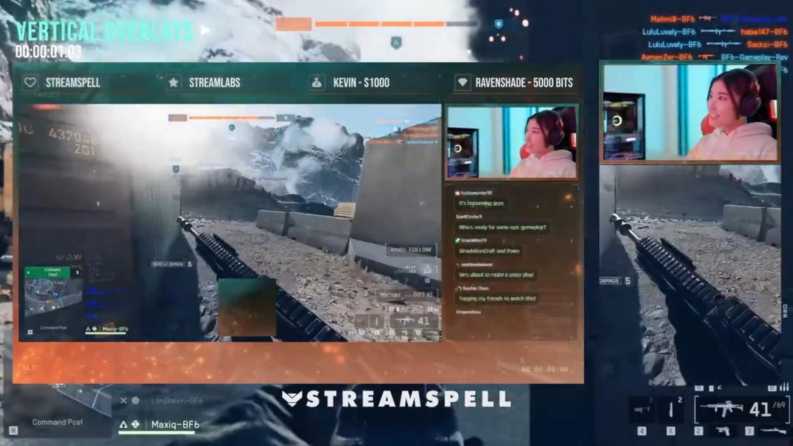 BF6 HUD Stream Overlay Package: Tactical FPS Stream (OBS, Streamlabs ...