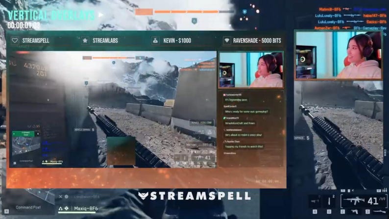 BF6 HUD Stream Overlay Package: Tactical FPS Stream (OBS, Streamlabs ...