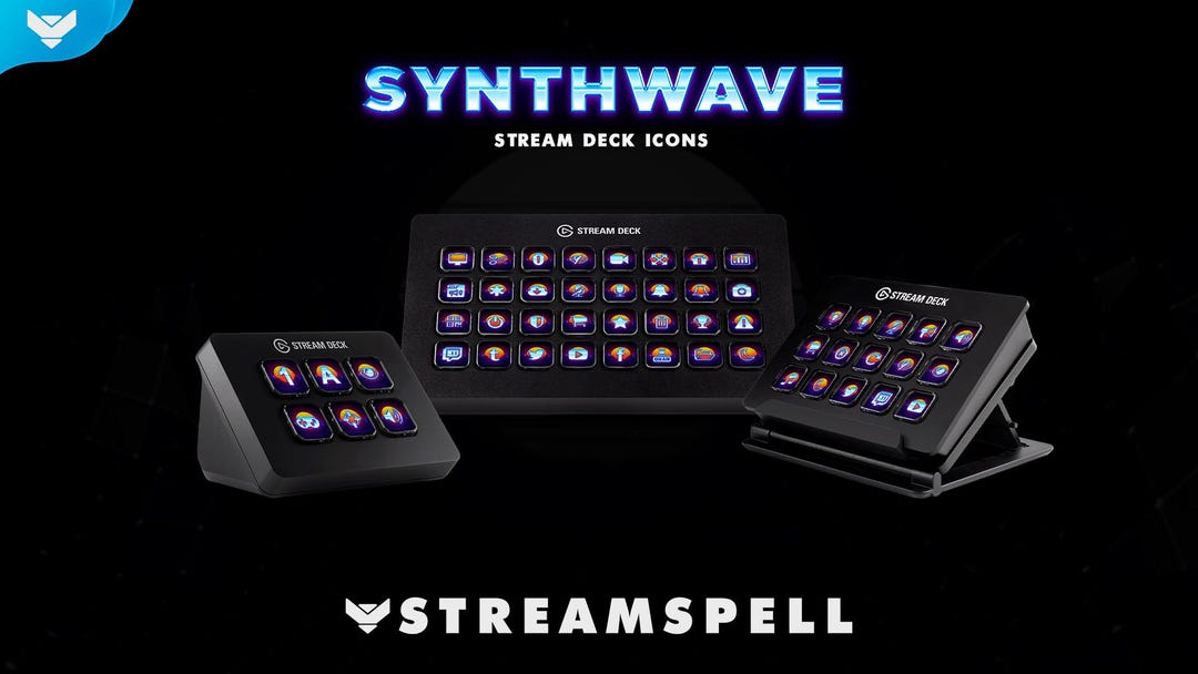 400 Stream Deck Icons | Synthwave Retro Icon Pack for Elgato Steam Deck ...
